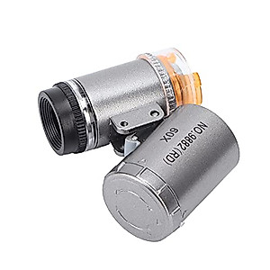 Pocket Microscope Handheld Digital Microscope 60X Magnification 2 LED Lights 1 Light Wide Application Durable ABS Acrylic Portable Microscope
