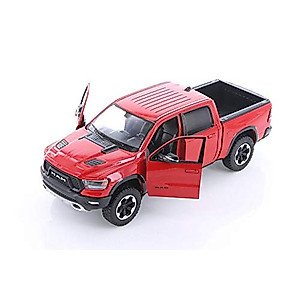 Showcasts 2019 Dodge Ram 1500 Crew Cab Rebel Pickup Truck, Red 79358/16D - 1/24 Scale Diecast Model Toy Car