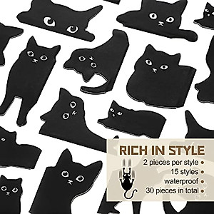 30 Pieces Magnetic Bookmarks for Book Lovers, Cat Cute Bookmarks, Kawaii Bookmark Cat Book Mark Magnetic Book Page Clips for Kids Students Teachers School Home Office, 7.9 x 3.9 Inch,15 Styles