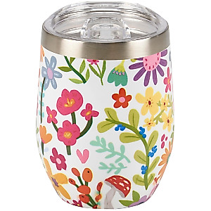 Primitives by Kathy Wine Tumbler - Happy Flowers