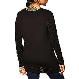 Soft Crew Neck Workwear Originals Underscrub Long Sleeve Tee Shirts for Women 4881, L, Black