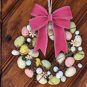 Estivaux Pink Wired Ribbons for Crafting, 2.5 Inch ×10 Yard Pink Burlap Ribbon Bows Wedding Easter Ribbon Holiday Craft Ribbon Birthday Wired Edge Ribbons for Gift Wrapping Decorations