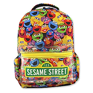 Sesame Street Gang Elmo Boys Girls Toddler 16 inch School Backpack (One Size, Multicolor)