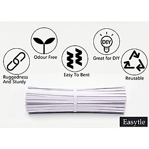 White Paper Twist Ties 100 Pcs 5" Reusable Bread Ties Twisty-ties White Twist Ties Bag Ties Twist Ties for Bags Bread Wire Ties Reusable Twist Tie for Party Cello Candy Bread Coffee Bags Cake Pops