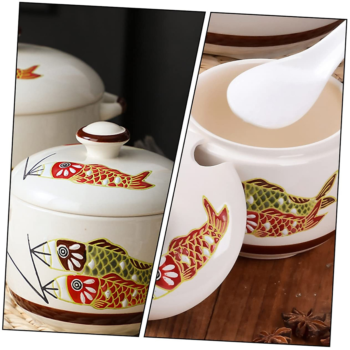 1pc Ceramic Small Crock Soup Cup Ceramic Kitchenware Ceramic Stew Pot Ceramic Stew Cup Dessert Cup with Lid Ceramic Soup Bowl Ceramic Bowl Steaming Bowl Kitchen Tableware