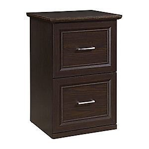 OSP Home Furnishings Jefferson 2-Drawer File Cabinet with Euro-Style Drawer Glides and Lockdowel Fastening System, Vertical, Espresso
