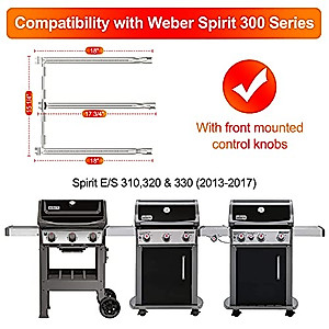 Coisien 18" Grill Burner for Weber Spirit 300 Series, Spirit E310 E320 S310 S320 E330 S330 SP330 with Up-Front Control Grills, 304 Stainless Steel Burner Tubes Replacement Parts for Weber 69787