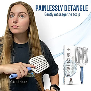 Detangling Brush - Ceramic Paddle Detangler Brush for Curly, Thick, and Straight Hair - Dry and Wet Hair Brush Quickly Detangles and Smooths hair - Hair Brush for Women and Men (Nylon)