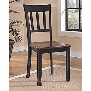 Signature Design by Ashley Owingsville Modern Farmhouse Dining Room Side Chair, 2 Count, Black and Brown