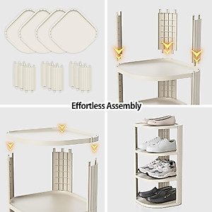 NestSprout 9 Tiers Corner Shoe Rack - Free Standing Shoe Shelf for Entryway Bedroom, Vertical Shoe Organizer for Small Space, Expandable Shoe Tower, Multi-Purpose Plastic Rack