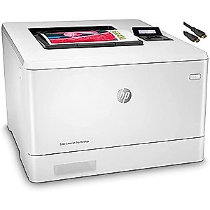 HP Laserjet Pro M454dn Wired Color Laser Printer- Print only - 2.7" Touchscreen Display, 28 ppm, Automatic 2-Sided Printing, 600 x 600 dpi, 8.5 x 1, Ethernet- WULIC Printer Cable
