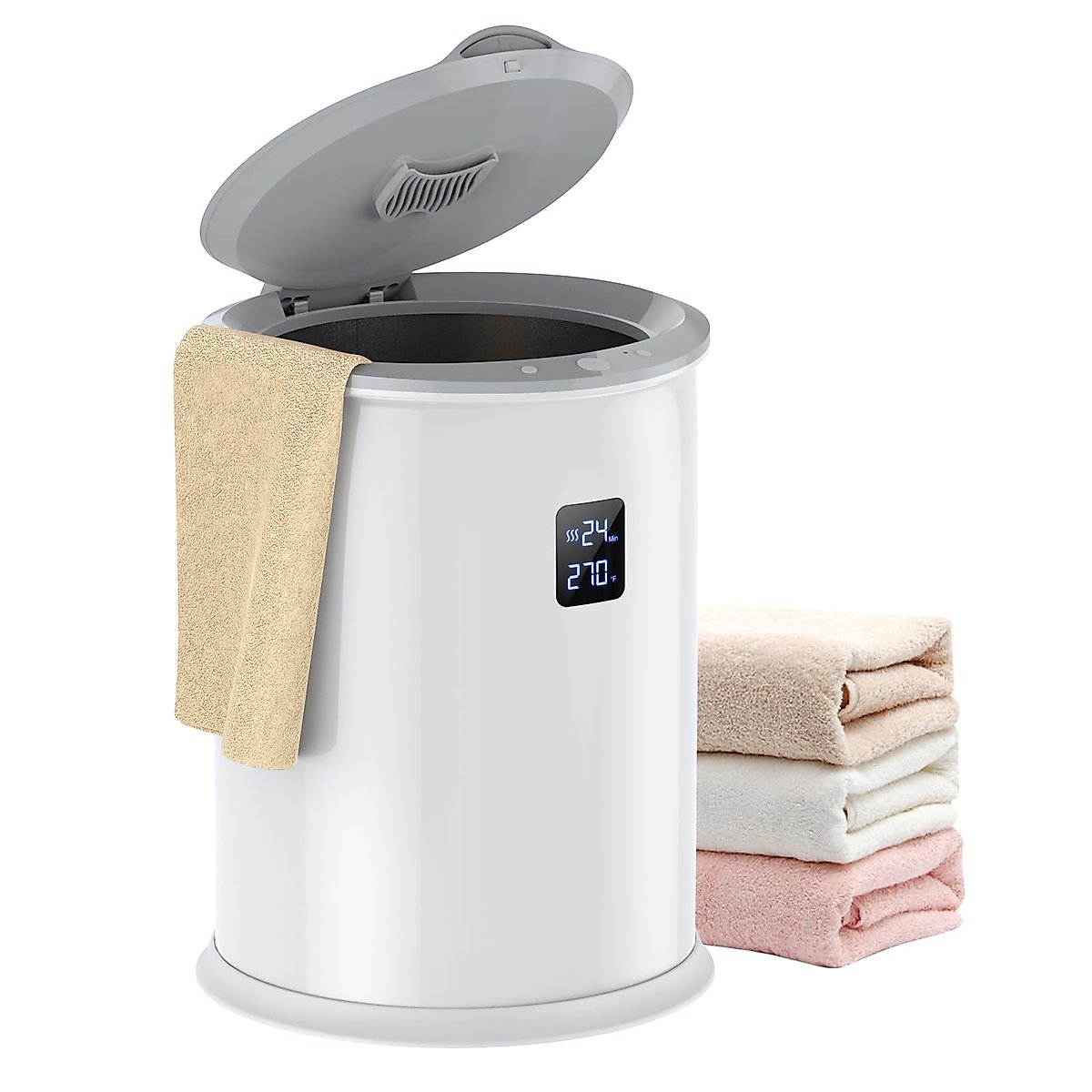 WXKNV Large Towel Warmer for Bathroom, Luxury Hot Towel Warmer with Timer, LED Display Time and Temperature, Insulation Effect Up to 150 Minutes, Delay Time Up to 24 Hours, Best Ideals