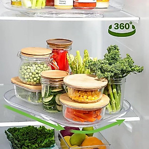 Londonderry Fridge Organizers and Storage with Lazy Susan Turntable - 15.7’’ and 13.7’’ Options | Efficient Rotation, Waste Reduction | Suitable for Refrigerator Cabinet and Pantry (Big)