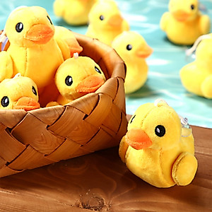 Skylety 12 Pieces Stuffed Duck Plush Yellow Duck Stuffed Animal 4 Inches Duck Plush Soft Toy Small Duck Playset for Boys and Girls Room Sofa Birthday Baby Shower Duck Theme Party Decoration