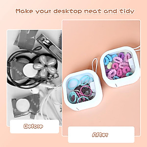 Hair Tie Organizer, Small Portable Hair Accessories Storage Can Be Stackable Or Hung On The Wall, Small Items Holder Hair Tie Organizer for Jewelry Hair Stuff Hair Clip Hair Tie Cotton Swab Desktop