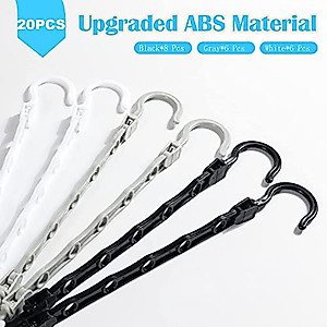 20 Pcs Sturdy Hanger, Space Saving, Magic Smart Clothes Hanger, Closet Organizer Hanger, for Dorm Closet Storage Apartment College Bedroom Essentials, New Black White Gray [ Upgraded Quality ]