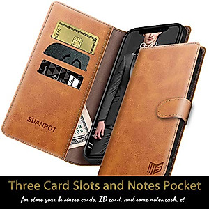 SUANPOT for Samsung Galaxy S20 FE Leather Wallet case with RFID Blocking Credit Card Holder, Flip Folio Book PU Cell Phone Cover for S20FE 5G Shockproof case Pocket for Men for Women 6.5 Light Brown