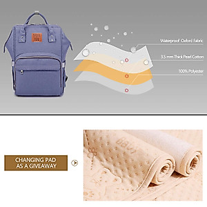 BALCONY & FALCON Multi-Functional Diaper Bag Backpack with Changing Pad Waterproof Nappy Bag