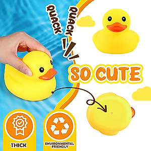 Deekin 40 Pcs 5 Inches Large Yellow Rubber Ducks Bulk Large Duck Bath Toy Squeak Rubber Duckie Bathtub Floating Bath Duck for Birthday Party Decoration Gift Swimming Pool