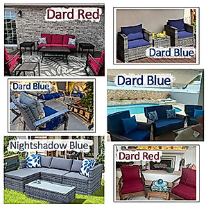 Oslimea Outdoor Seat Cushion Slip Cover 25" x 27", Waterproof Patio Furniture Chair Cushion Cover Replacement Pillow Slip Seat Cushion Cover 2 Pack - Covers Only, Dark Blue