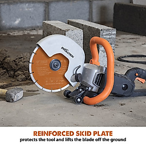Evolution R255DCT - 10 In Concrete Saw (Aka Circular Saw, Angle Grinder, Chop Saw, Cut Off Saw, Demo Saw, Disc Cutter, Power Cutter) - 15A Motor, No Gas - 4-1/16 In Cut - Incl Premium Diamond Blade