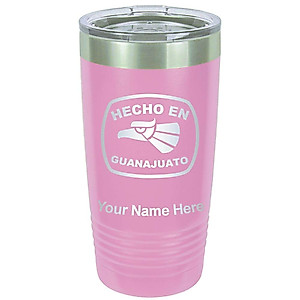 LaserGram 20oz Vacuum Insulated Tumbler Mug, Hecho en Guanajuato, Personalized Engraving Included (Light Purple)