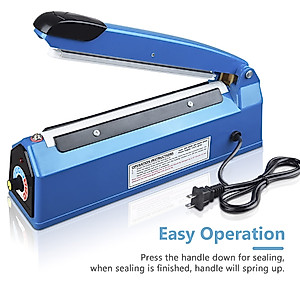 Yescom 8" Impulse Sealer Manual Heat Sealer Plastic Bag Poly Tubing Packaging Machine