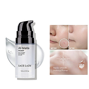 SACE LADY 5Pcs Face Base Makeup Set for Women Full Set, Flawless Matte Foundation, Full Cover Up Concealer for Eye Circles, Oil Control Loose Powder&Smooth Primer, Make Up Sponge, Lasting Waterproof Natural Cosmetics Kit