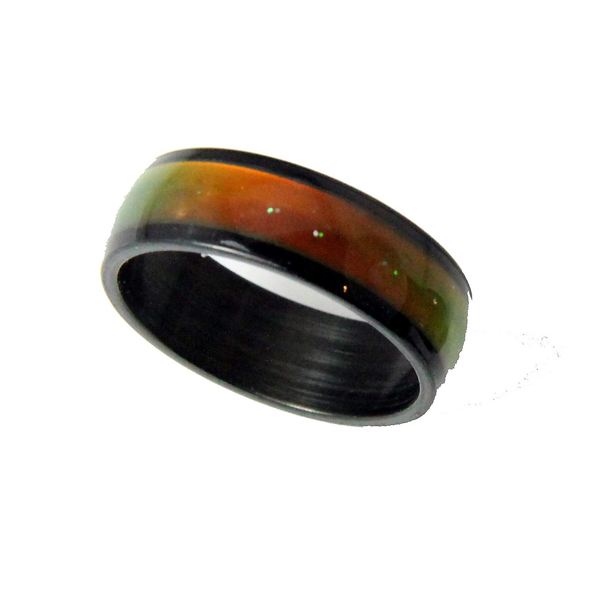 The Quiet Witness S14 Black Stainless Steel 8mm Wide Mood Ring Endless Band Color Changing 1970's Excellent Quality (10)