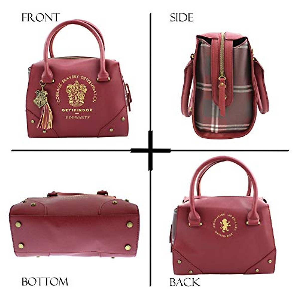 Harry Potter Purse Designer Handbag Hogwarts Houses Womens Top Handle Shoulder Satchel Bag Gryffindor One Size
