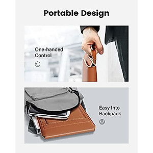 Soqool Laptop Stand for Desk, Compatible with 14inch MacBook Air Leather Stand Sleeve, Portable Laptop Stand Compatible with 13/13.3/14 Inch MacBook Pro/MacBook Air Foldable Laptop Stand Cover Sleeve