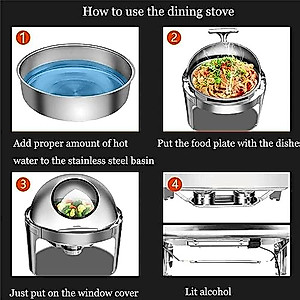 Chafing Dishes Chafing Dish Buffet Set, Food Warmers Server Warming Tray Round Rectangular Chafers, Stainless Steel Square Chafer, Round Food Warmer Chafing For Catering Warmer Chafer Set, Energy Effi