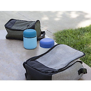 MIRA 2 Pack Insulated Food Jar Thermo for Hot Food & Soup, Compact Stainless Steel Vacuum Lunch Container - 9 oz, Sky, White