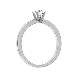 iCarats 14K Gold Diamond Solitaire Ring Wedding Engagement Ring Band For Women Jewelry - White Gold - 0.30 Ct - Size 7