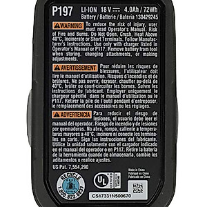 Ryobi (1) P117 18V Battery Charger & (1) P197 18V 4.0Ah Battery Pack