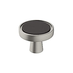 Amerock | Cabinet Knob | Matte Black/Satin Nickel | 1-3/8 inch (35 mm) Diameter | Mergence | 1 Pack | Drawer Knob | Cabinet Hardware