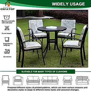 CRFATOP 6 Pack Waterproof Patio Cushion Covers Outdoor Sofa Couch Cushion Covers Replacement Stretch Sofa Seat Slipcover Furniture Protector for Wicker Rattan Sofa, Cover Only, 20-27 Inch,06