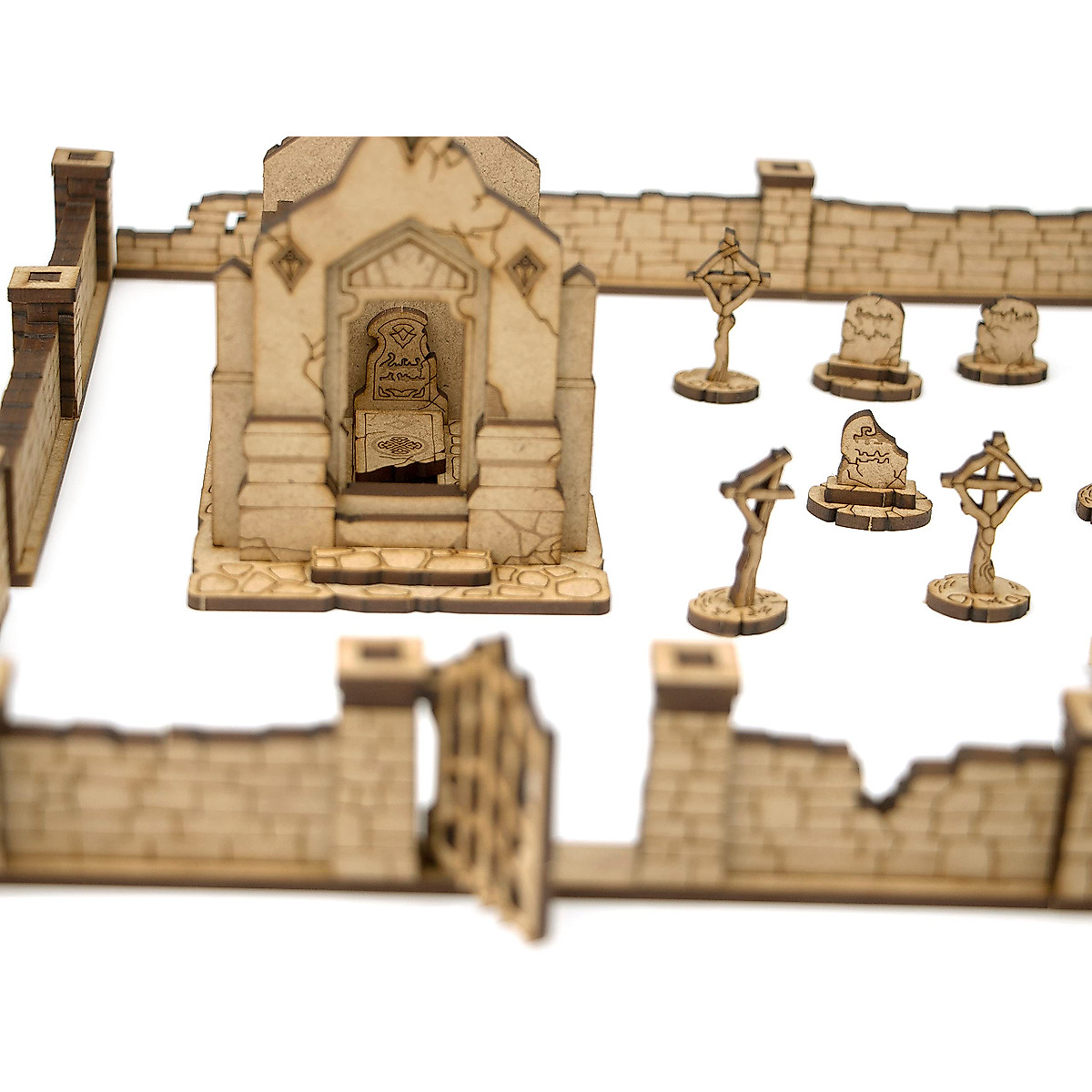 TowerRex Graveyard Crypt Cemetery D&D Terrain Buildings - DND Accessories for Dungeons & Dragons, Pathfinder, Warhammer, Tabletop Battle map Grid, Wargaming Terrain, Scenery for 32mm 28mm Miniatures