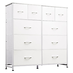 WLIVE White Dresser for Bedroom with 10 Drawers, Tall Chest of Drawers for Bedroom, Storage Drawer Unit, Organizer Unit for Hallway, Closet