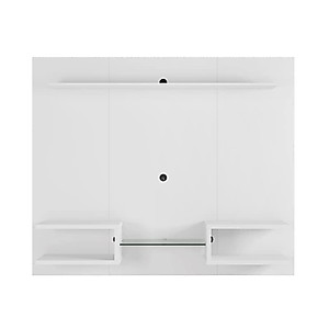 Manhattan Comfort Plaza Modern Floating Wall Entertainment Center with Display Shelves, 65.25", White