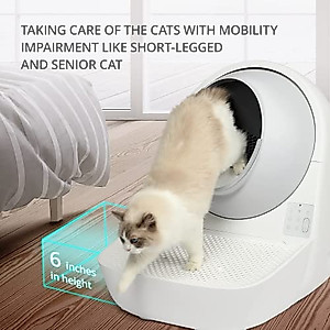 boqii Catlink Self Cleaning Cat Litter Box Stair for Multiple Cats, White, Large