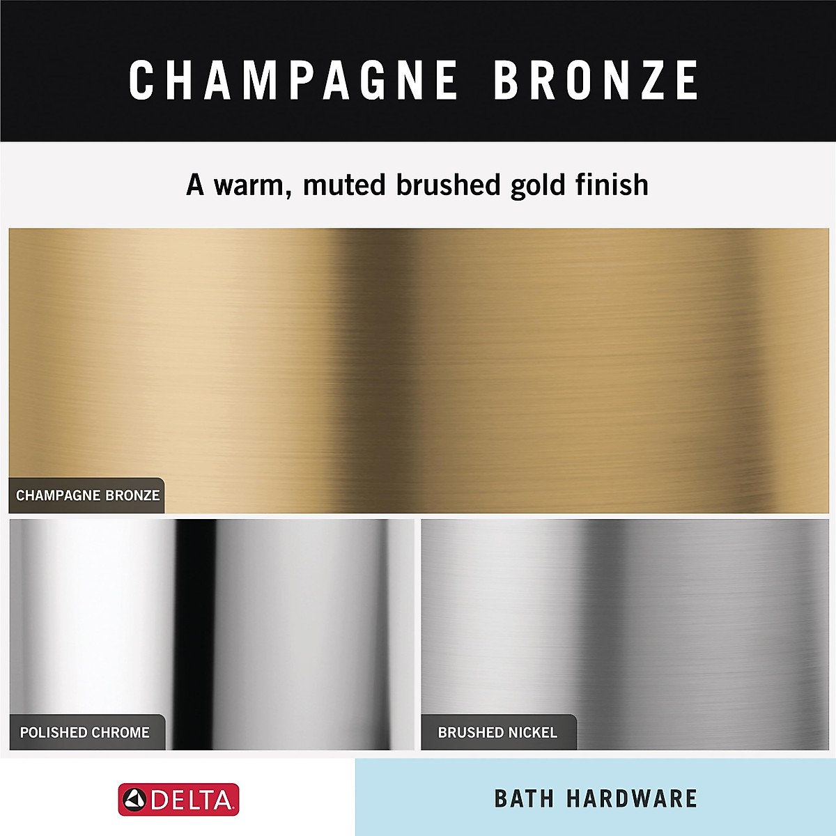 Delta Mylan (1-Pack) Towel Hooks Champagne Bronze Triple Bathroom Hooks Wall Mounted for Robes & Towels Hand Towel Hook Holder Kitchen, Bathroom Accessories MYN35-CZ