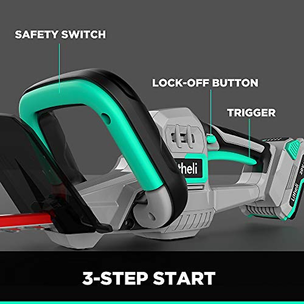 Litheli 20V Cordless Hedge Trimmer 20 Inch, Power Hedge Trimmer for Bush & Shrub Cutting, Trimming, Pruning, with 2.0Ah Battery and Charger Included