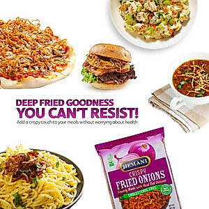 HEMANI Crispy Red Fried Onions 14.1 OZ (400g) - MSG Free French Fried Onions - Made with Real Red Onions - Perfect Crispy Onions for Cooking and Salad Topping