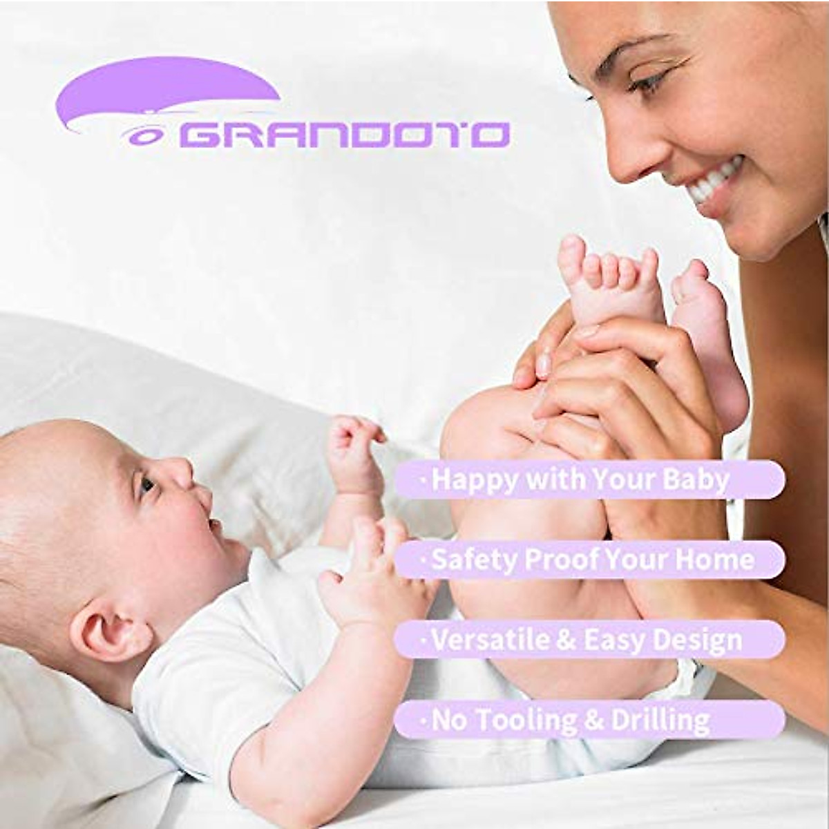 Sliding Glass Door Child Lock-GRANDOTO 4Pack Baby Proofing Home Guard Safety Locks & Toddler Children Proof Security Locking Kits for Window,Wardrobe,Closet,Patio,Shower,Barn,Kitchen Doors Slide Glass