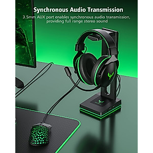 Blade Hawks RGB Gaming Headphone Stand with 3.5mm AUX and 2 USB Ports, Durable Headset Stand Holder for Bose, Beats, Sony, Sennheiser, Jabra, JBL, AKG, Fancy Gaming Accessories - HS18 (Only for PC)