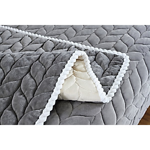 SINCERE Custom Size Non-Slip Sofa Mat, Couch Slipcover, Bay Window Mat, Windowsill Pad, Area Rug Seat Pad, Bench seat Cover, Tatami Mats (Gray, 24x71 inch)