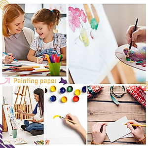 120 Sheets Watercolor Paper Bulk, 140 lb/300 GSM Cold Press Paper White Water Color Paper for Kids Child Students Adults Artists Drawing Valentine Gift Cards(5 x 7 Inch)