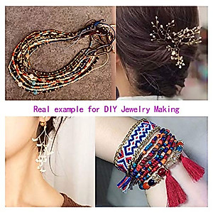 Ybxjges 12000Pcs 3mm Glass Seed Beads 8/0 Small Beads Bracelet Making Kit, Tiny Waist Beads Kit with Jewelry Making Supplies Elastic String for DIY Art Craft Girls Gifts