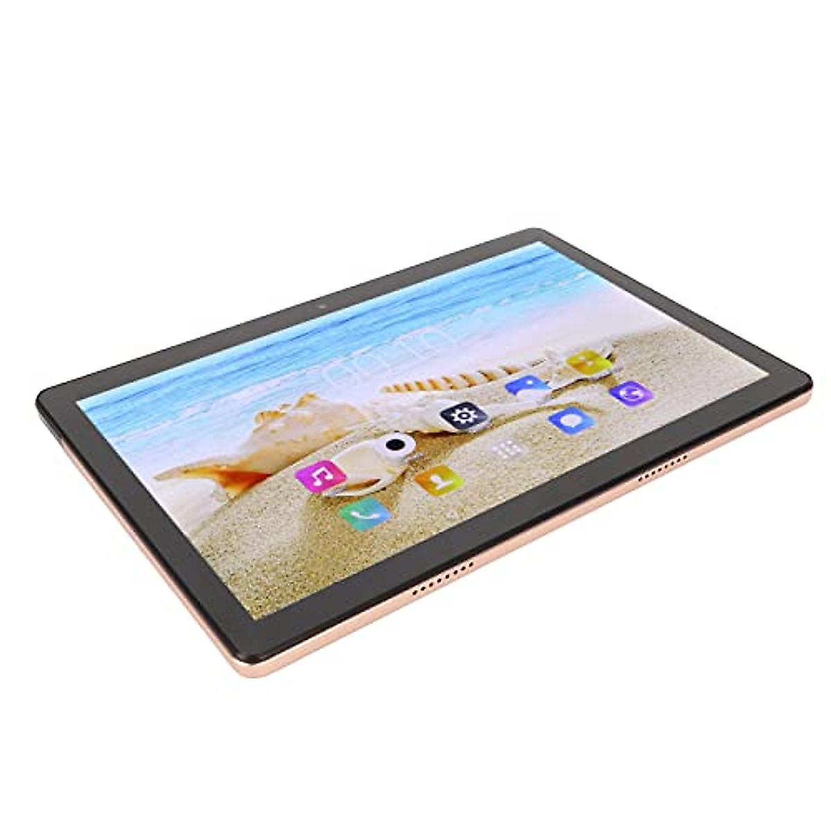 Cosiki 10 Inch Tablet, Tablet Call Support 100-240V 10 Inch IPS Screen for Home for Travel (Gold)